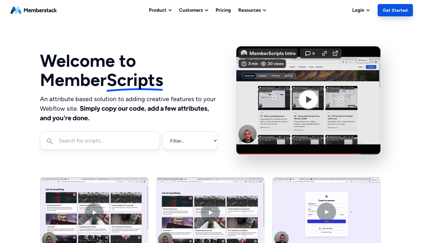 Build Powerful Web Apps With Free Webflow Power-Ups | MemberScripts by Memberstack